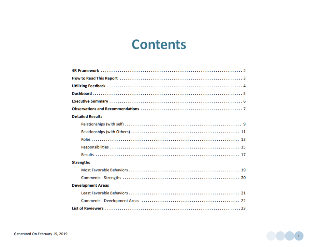 Revolution 360 Sample Report - Work Effects