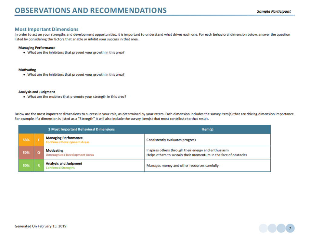 Revolution 360 Sample Report - Work Effects
